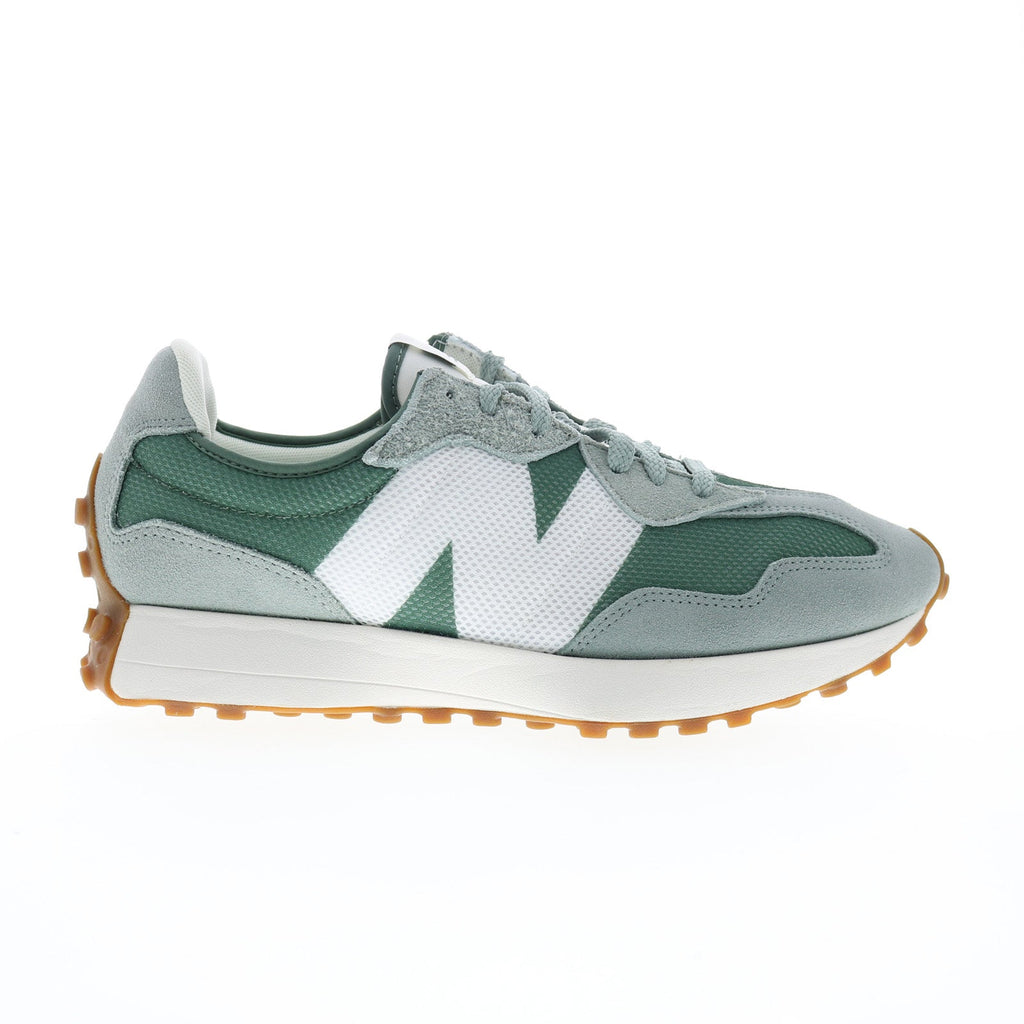 New Balance 327 MS327MS Mens Green Mesh Lace Up Lifestyle Sneakers Sho ...