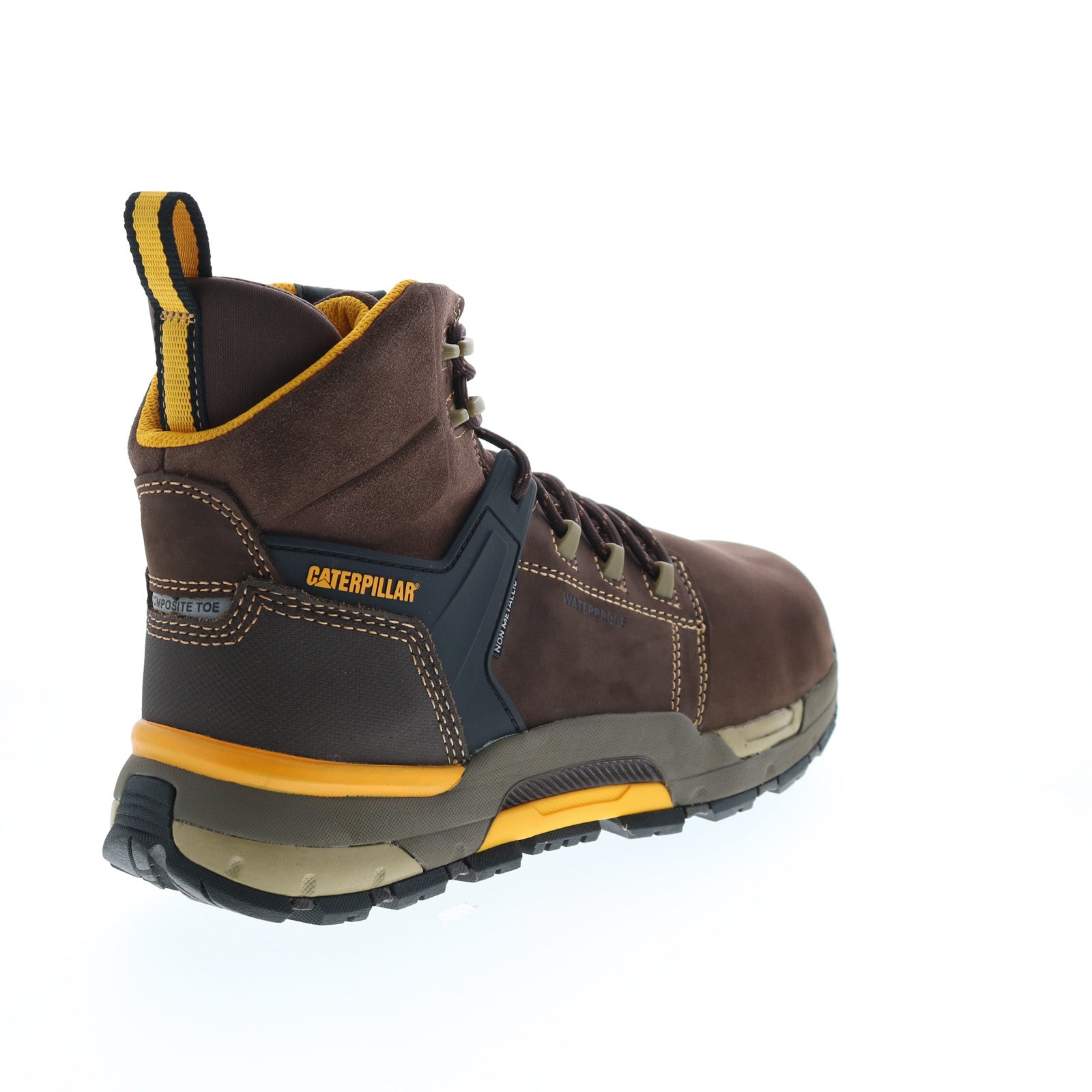 Caterpillar Cat Edge Waterproof Nano Toe Mens Brown Work & Safety Boot ...