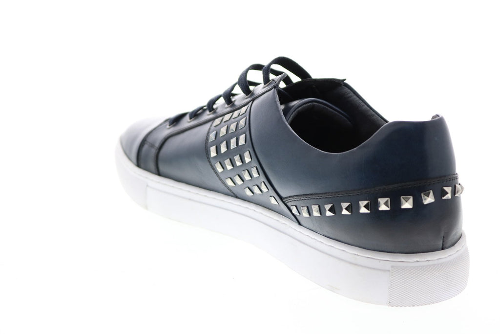 Robert Graham RBG13 Mens Blue Leather Lace Up Lifestyle Sneakers Shoes ...