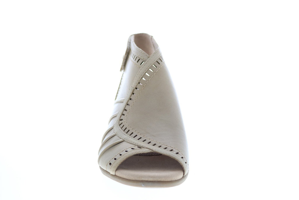 Earth Steph Moza Leather Womens Beige Leather Strap Pumps Heels Shoes ...