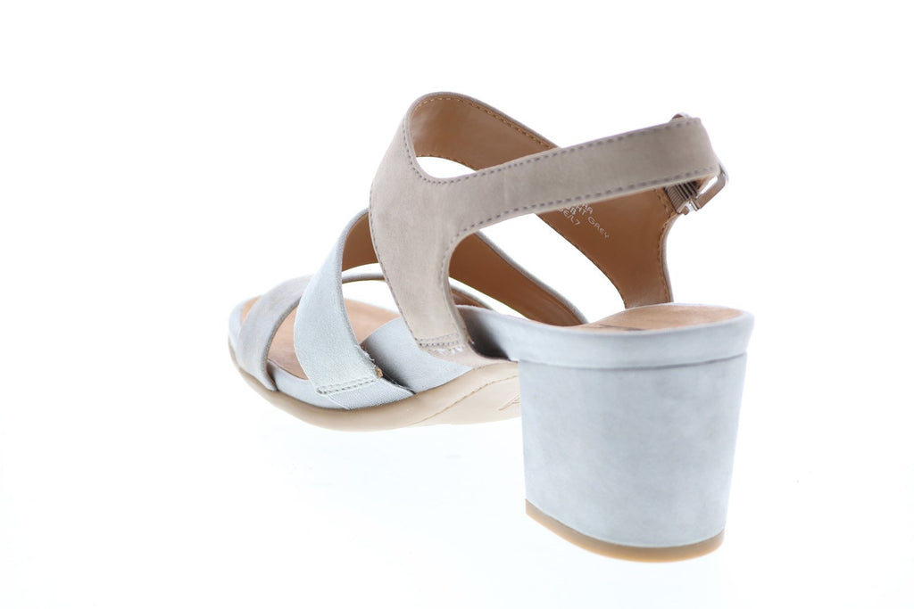 Earth Tierra TIERRA-MGL Womens Gray Suede Strap Wedges Heels - Ruze Shoes