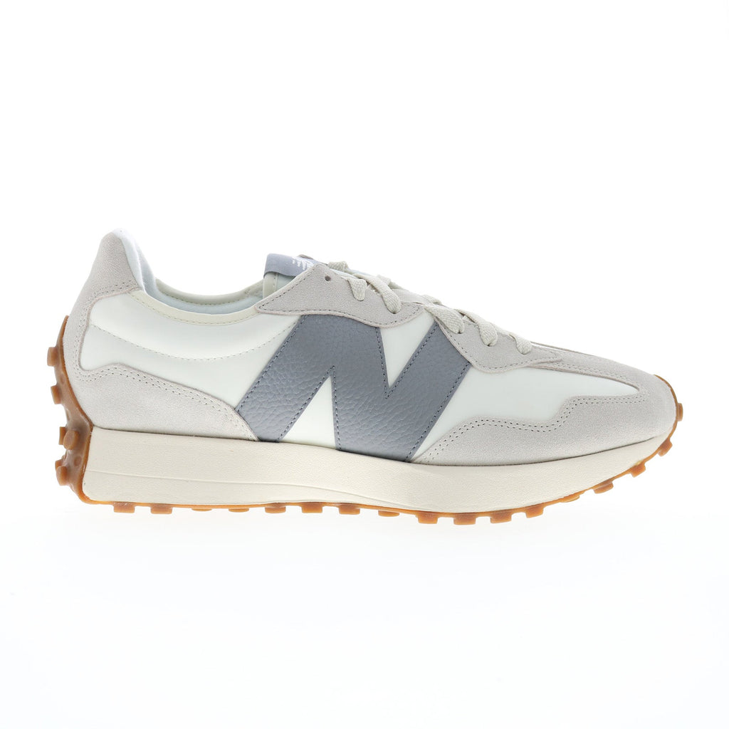 New Balance 327 U327LT Mens White Suede Lace Up Lifestyle Sneakers Sho ...