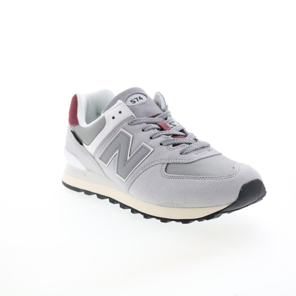 New Balance 574 U574KBR Mens Gray Suede Lace Up Lifestyle Sneakers Sho ...