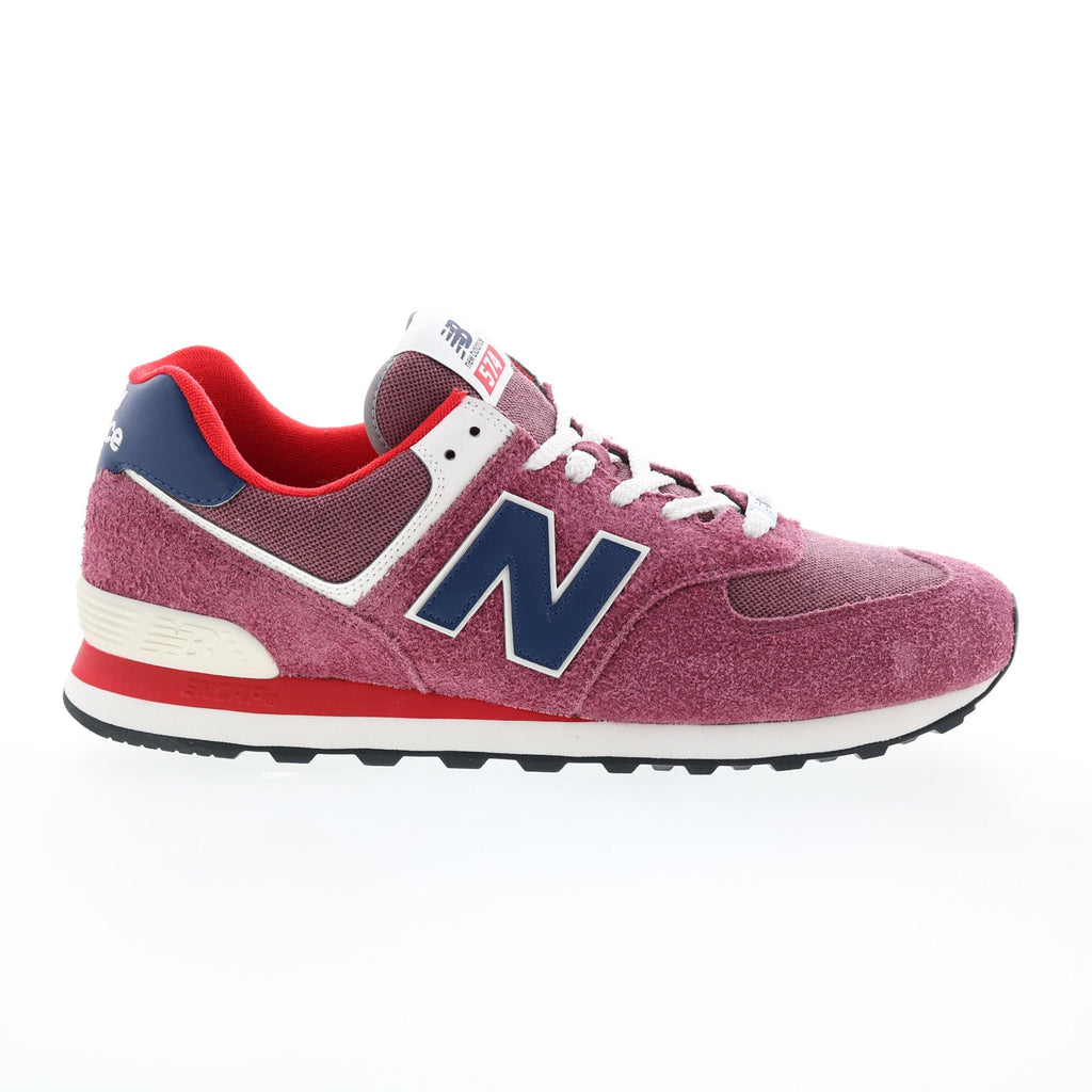 New Balance 574 U574RX2 Mens Burgundy Suede Lace Up Lifestyle Sneakers ...