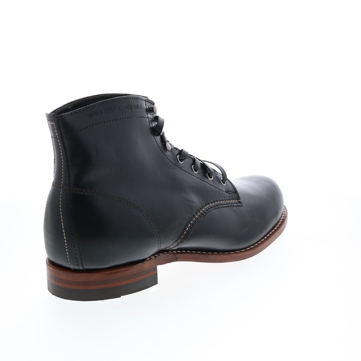 Wolverine 1000 Mile Plain Toe Boot W05300 Mens Black Casual Dress Boot ...