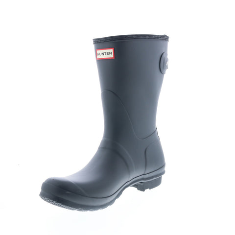 Hunter Original Short Back Adjustable Boot Womens Black Rain Boots ...