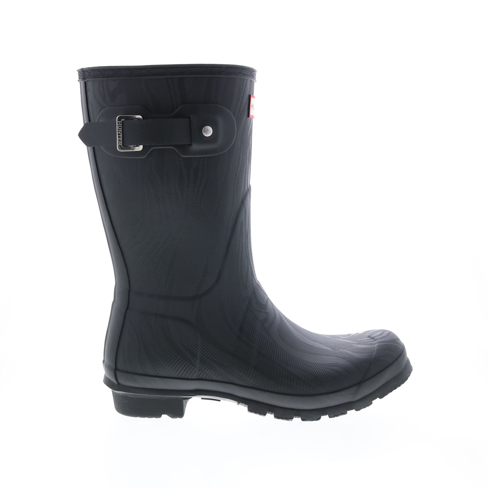 Hunter Original Short Erosion Texture Boot Womens Black Synthetic Rain ...