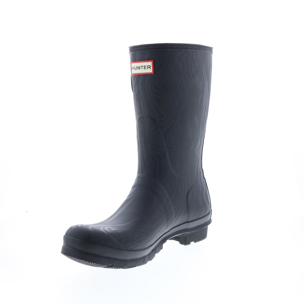 Hunter Original Short Erosion Texture Boot Womens Black Synthetic Rain ...