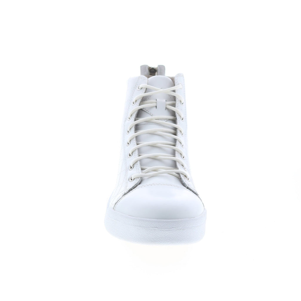 Diesel Tempus Diamond Mens White Leather Lace Up Lifestyle Sneakers Sh ...