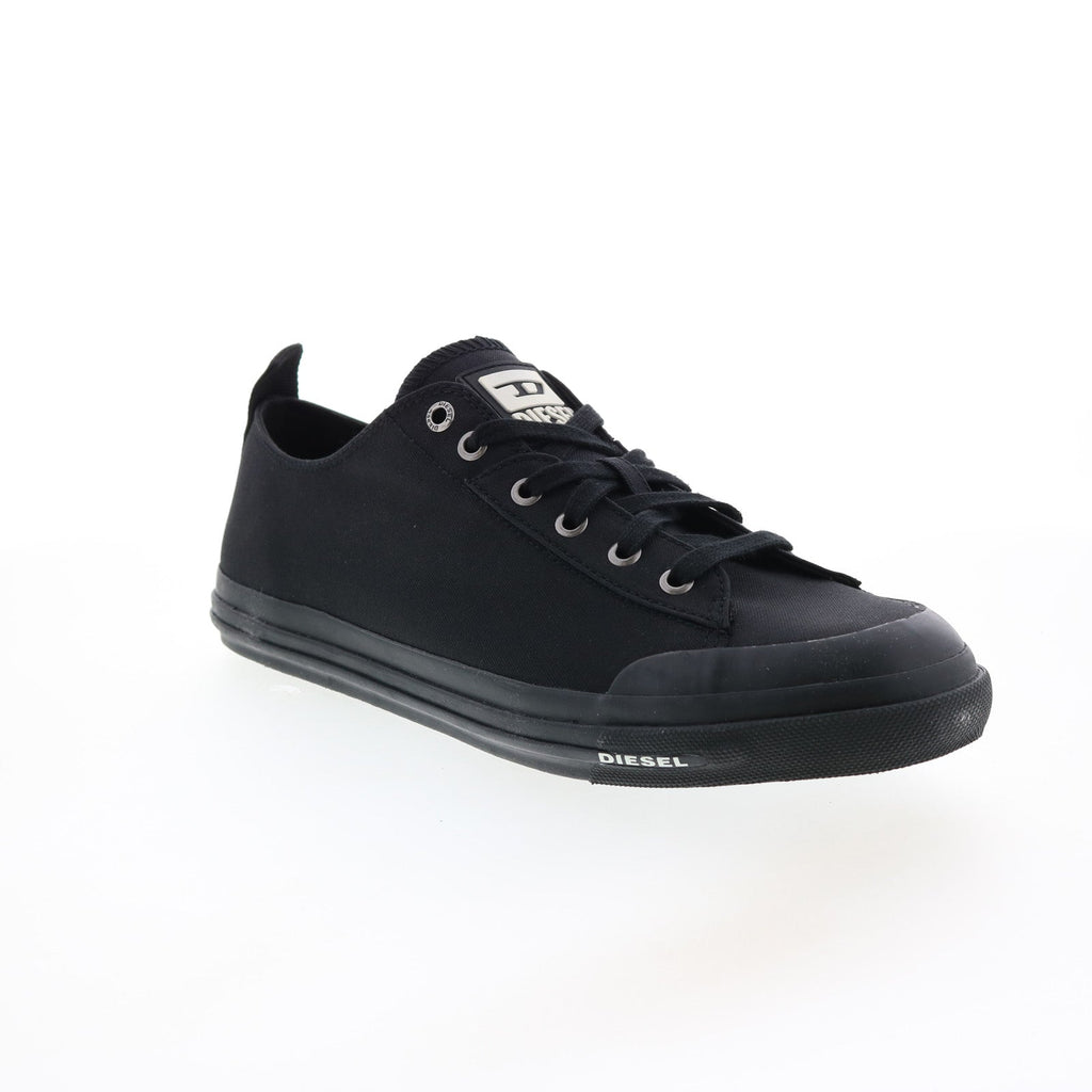 Diesel S-Astico Low Cut Mens Black Canvas Lace Up Lifestyle Sneakers S ...