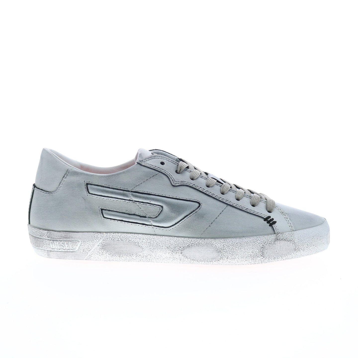 Diesel S-Leroji Low Mens Silver Leather Lifestyle Sneakers Shoes - Ruze ...