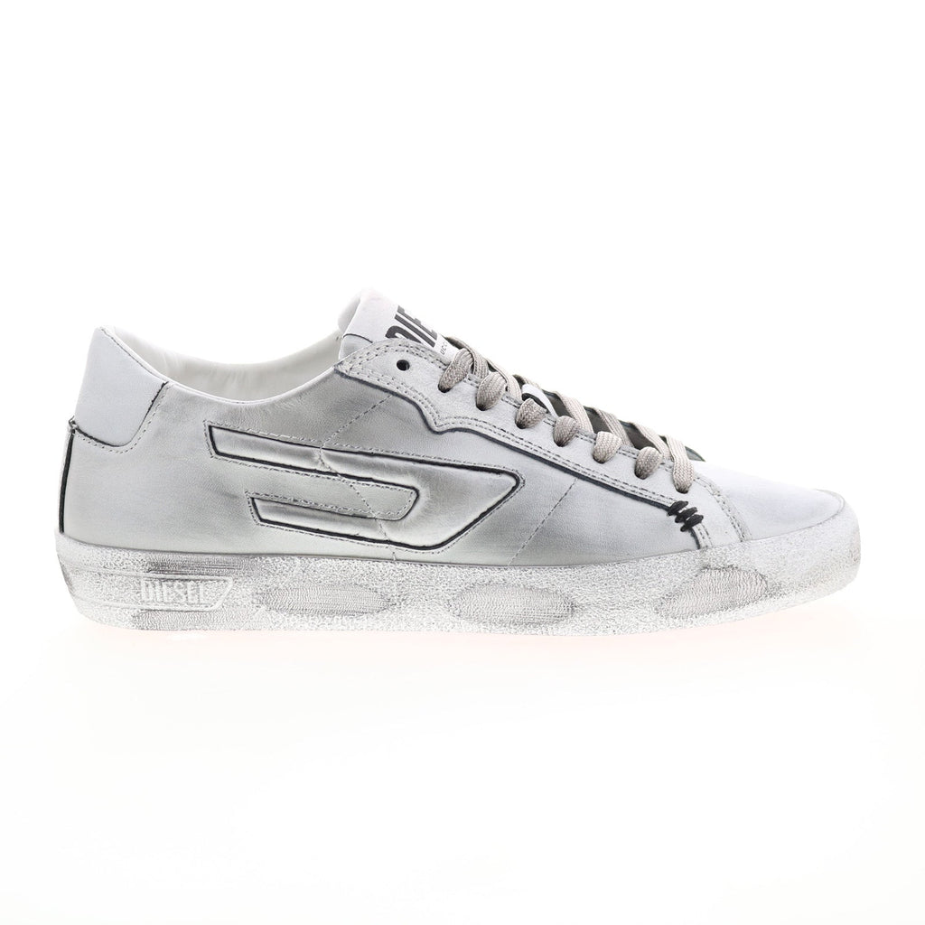 Diesel S-Leroji Low W Womens Silver Leather Lifestyle Sneakers Shoes ...